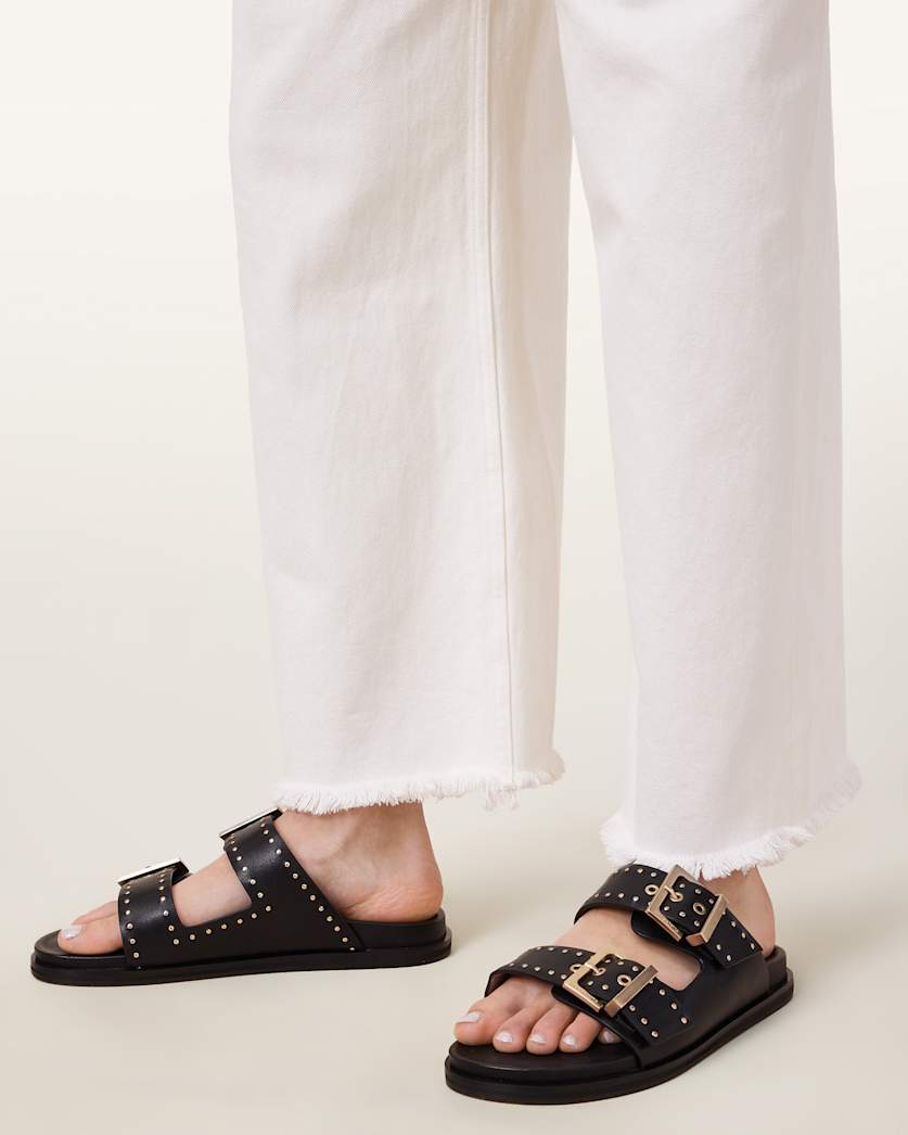 Magda Studded Leather Sandals Black | ALLSAINTS FR